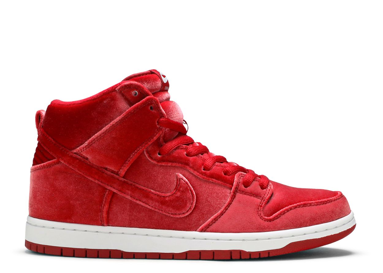 SB Dunk High PRM 'Red Velvet' - Nike - 313171 661 - gym red/gym red ...