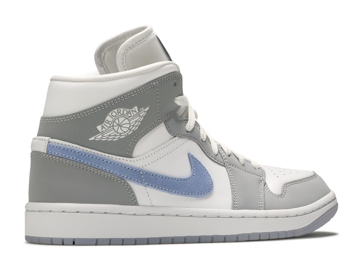 Wmns Air Jordan 1 Mid 'Wolf Grey Aluminum' - Air Jordan - BQ6472 105 ...