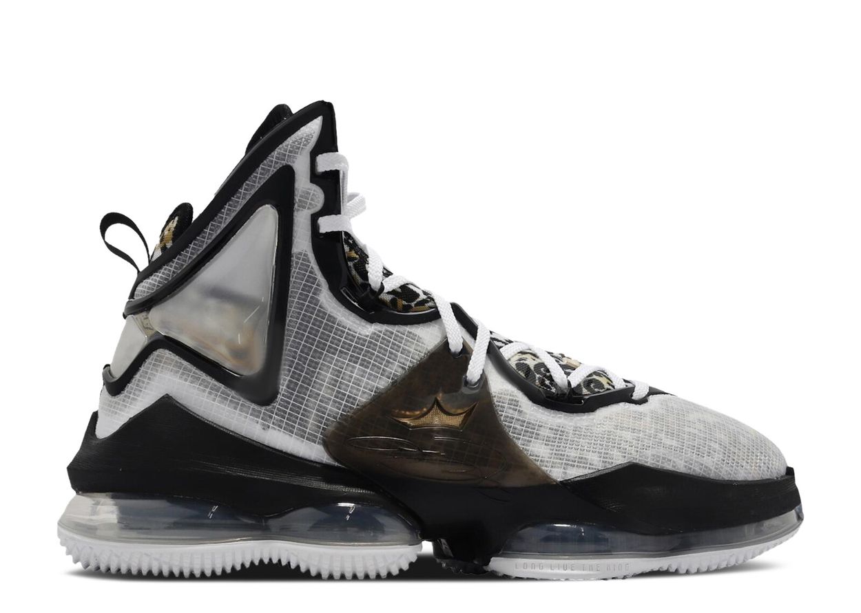 LeBron 19 EP 'Leopard' - Nike - DC9340 100 - white/metallic gold/black ...