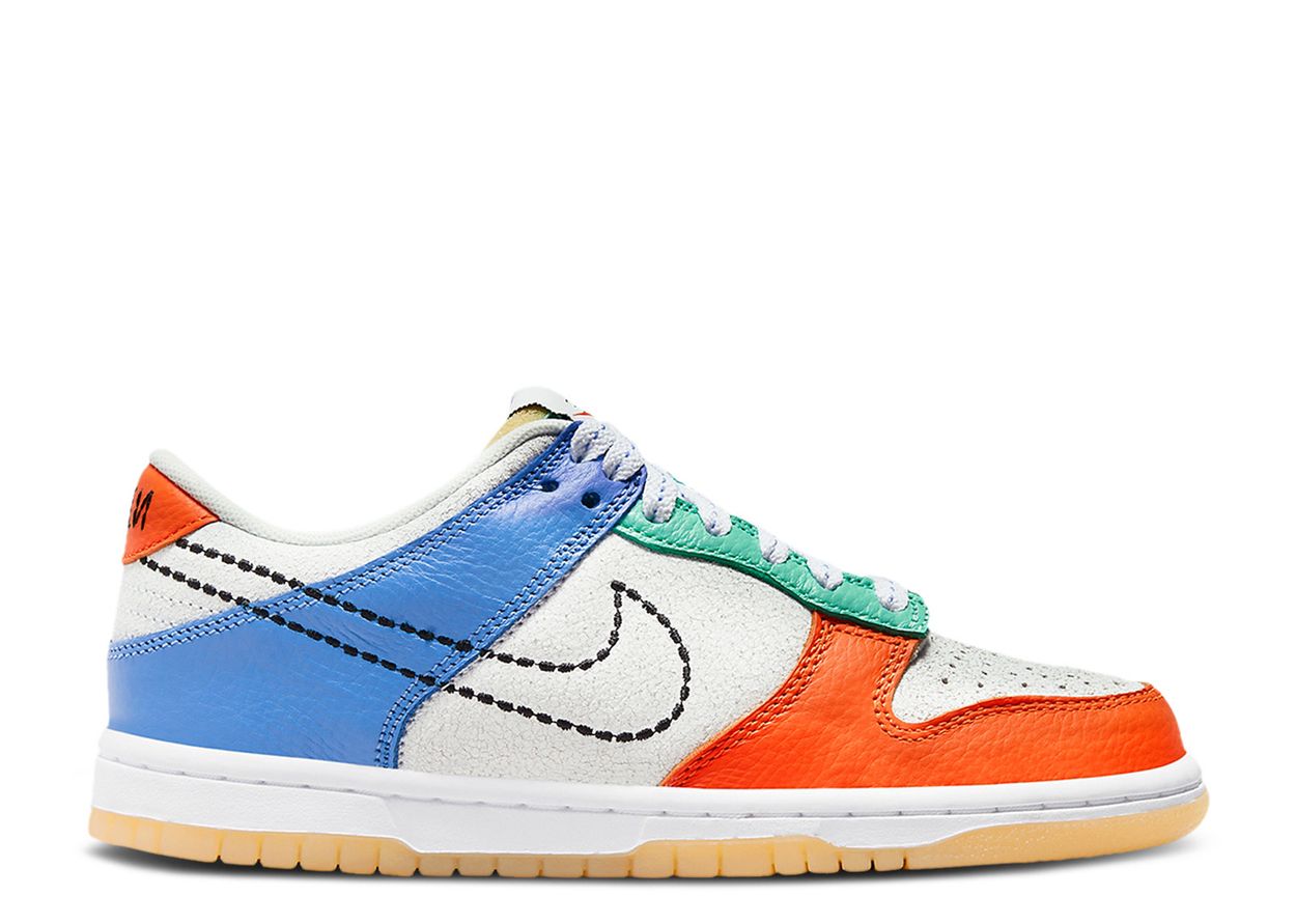 Dunk Low GS 'Nike 101' - Nike - DX3363 100 - white/safety orange/green ...