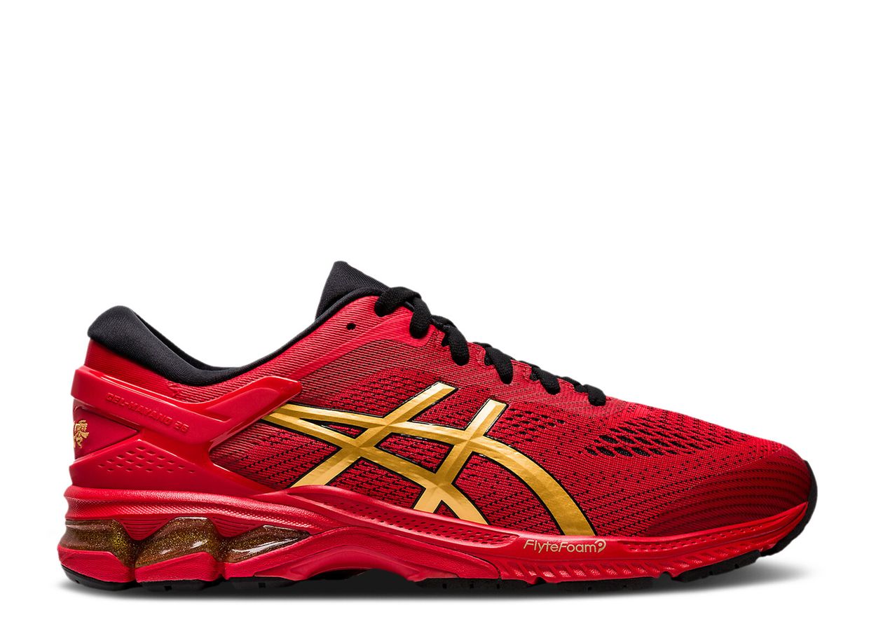 Gel Kayano 26 'Lucky' - ASICS - 1011A772 600 - classic red/pure gold ...