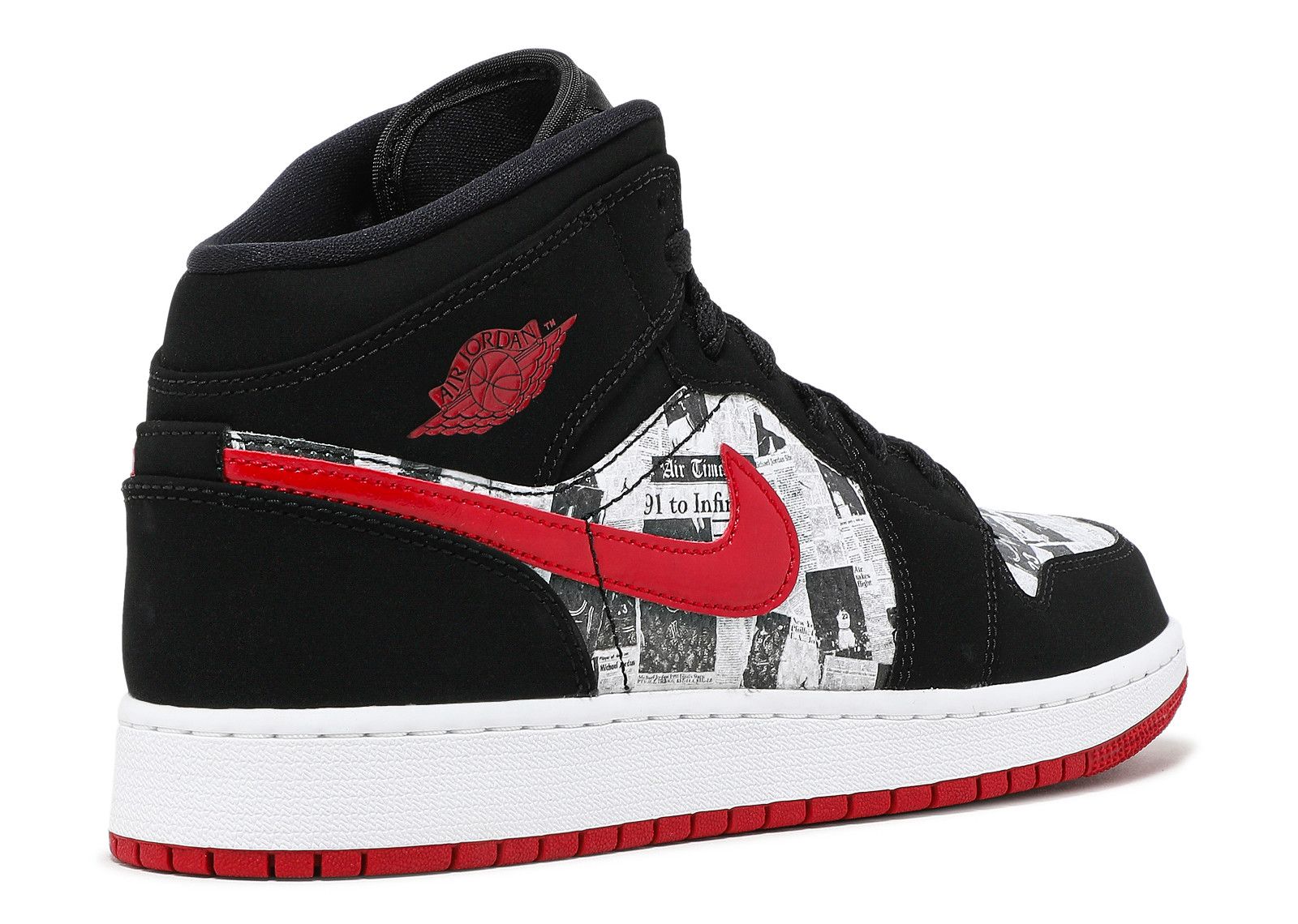 Air Jordan 1 Mid SE GS 'Newspaper' - Air Jordan - BQ6931 061 - black ...