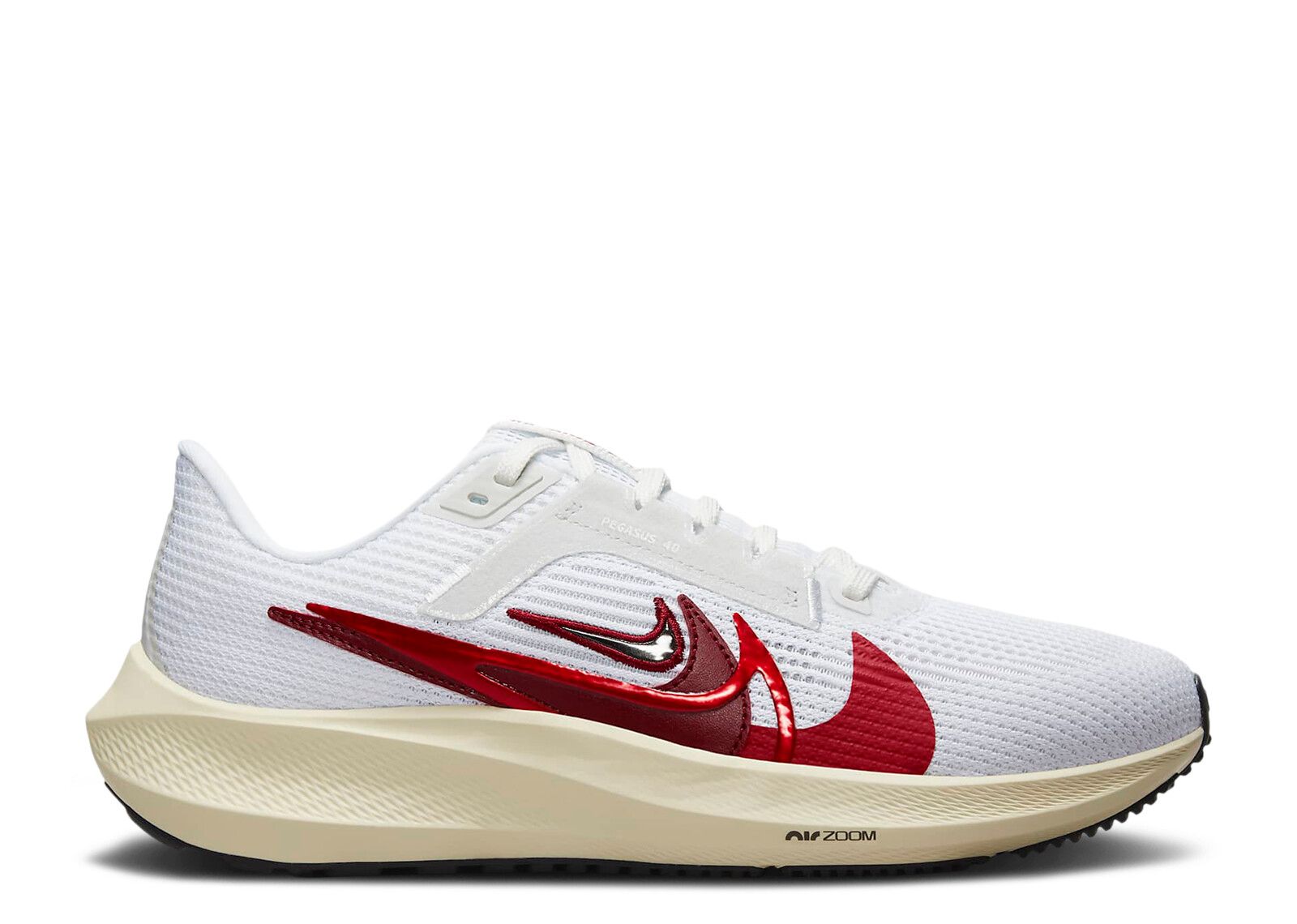 Wmns Air Zoom Pegasus 40 Premium 'Quadruple Swoosh White Team Red ...