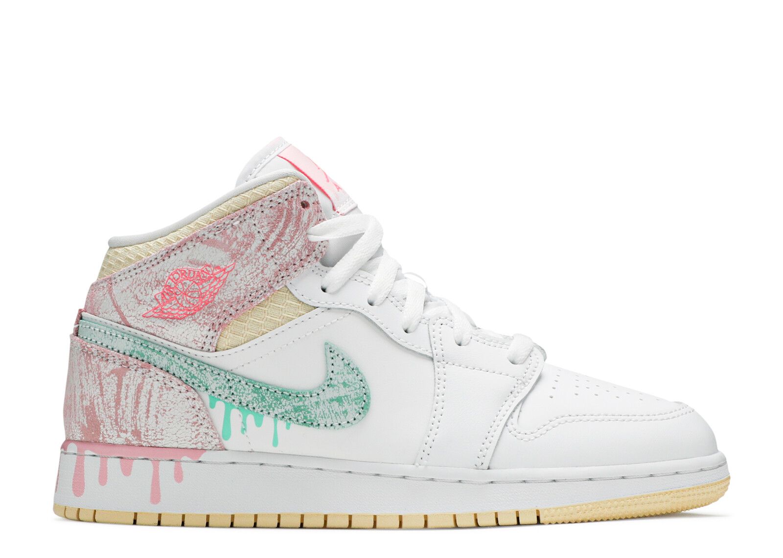 Air Jordan 1 Mid SE GS 'Paint Drip' - Air Jordan - DD1666 100 - white ...