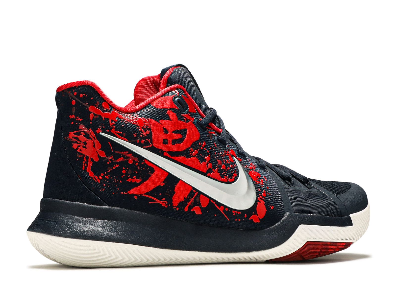 Kyrie 3 'Samurai' - Nike - 852395 900 - dark obsidian/red-white ...