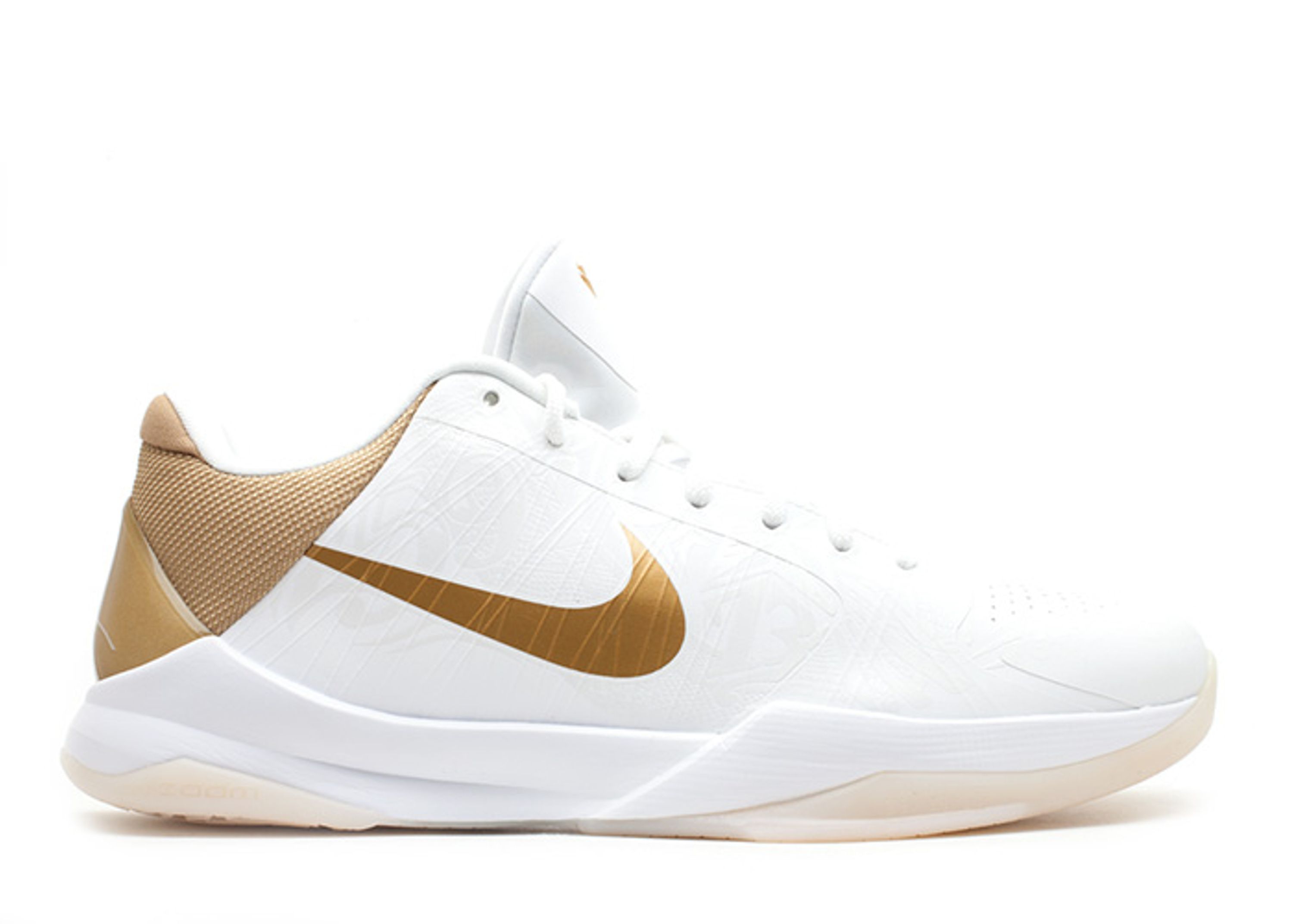 Zoom Kobe 5 'Big Stage Home' - Nike - 386429 108 - white/mtllc gold ...
