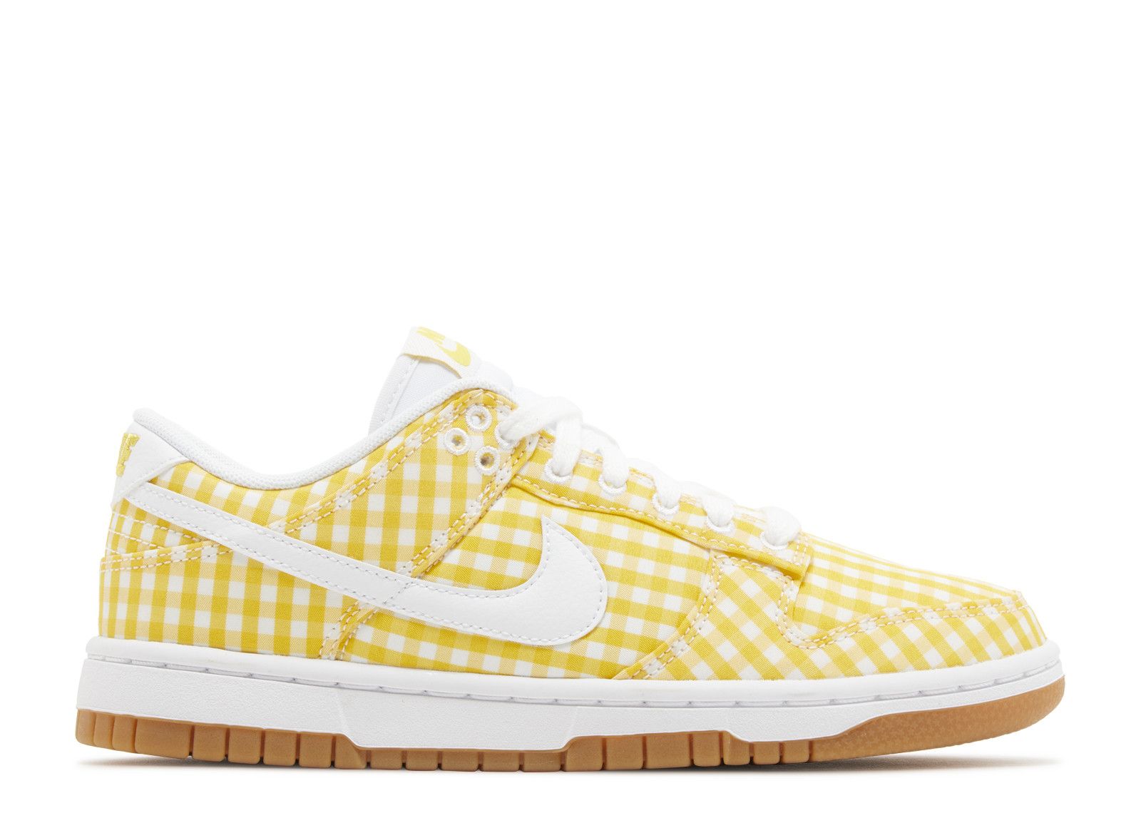 Wmns Dunk Low 'Yellow Gingham' - Nike - DZ2777 700 - vivid sulfur/white ...