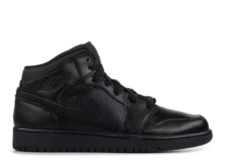 Air Jordan 1 Retro Mid GS 'Triple Black' - Air Jordan - 554725 030 ...