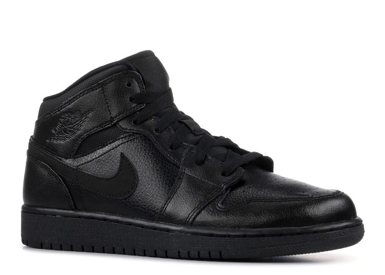 Air Jordan 1 Retro Mid GS 'Triple Black' - Air Jordan - 554725 030 ...