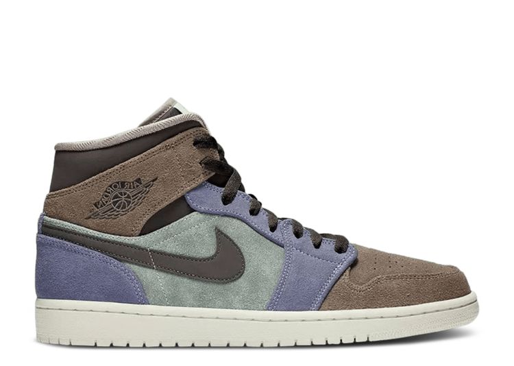 Air Jordan 1 Mid 'Suede Patch' - Air Jordan - 852542 203 - brown/white ...
