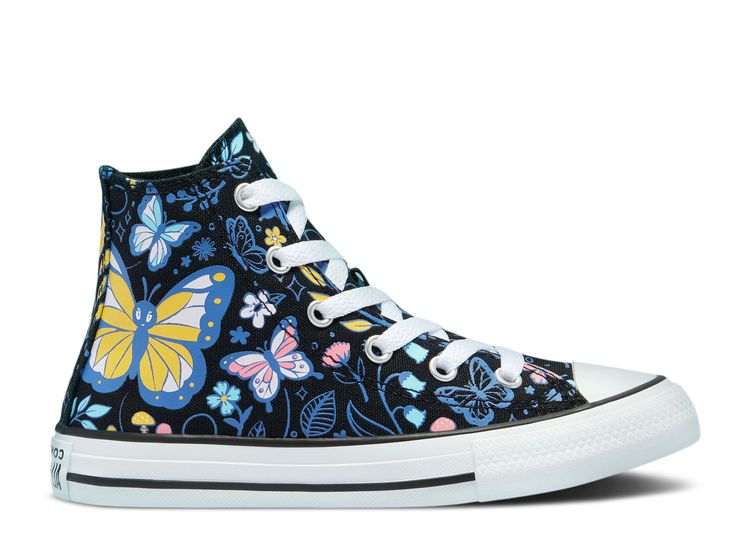 Chuck Taylor All Star High GS 'Butterfly' - Converse - 670711F - black ...