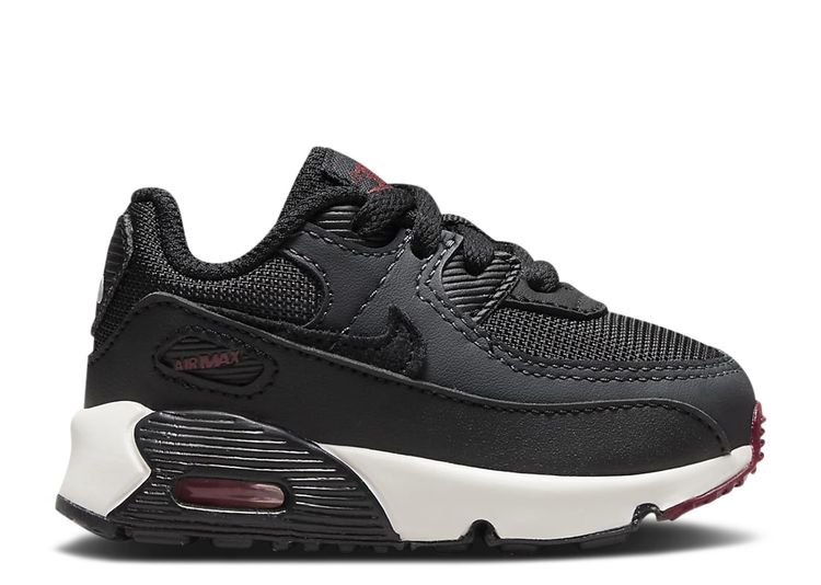 Air Max 90 Leather TD 'Black Team Red' - Nike - CD6868 022 - anthracite/team red/summit white ...