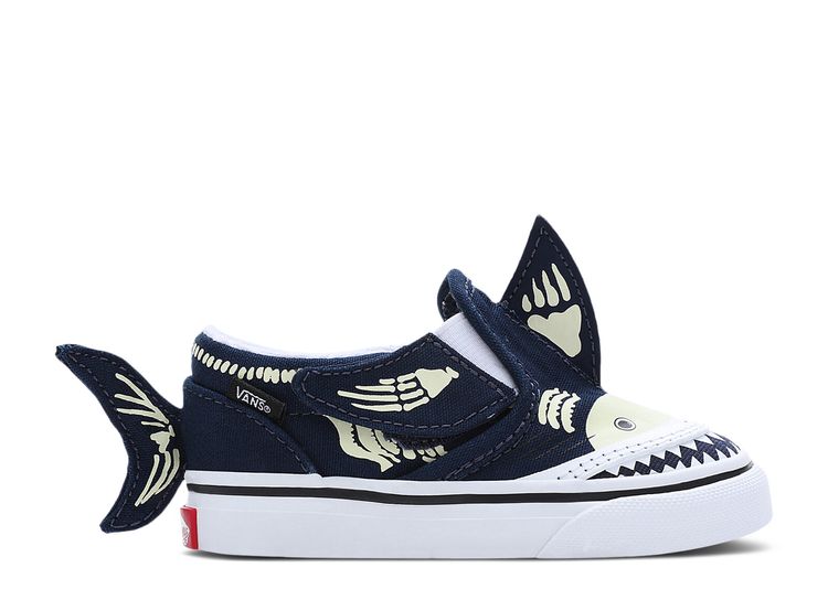 Slip On V Toddler 'Shark Glow' - Vans - VN0A7Q4ZBER - fair isle blue ...