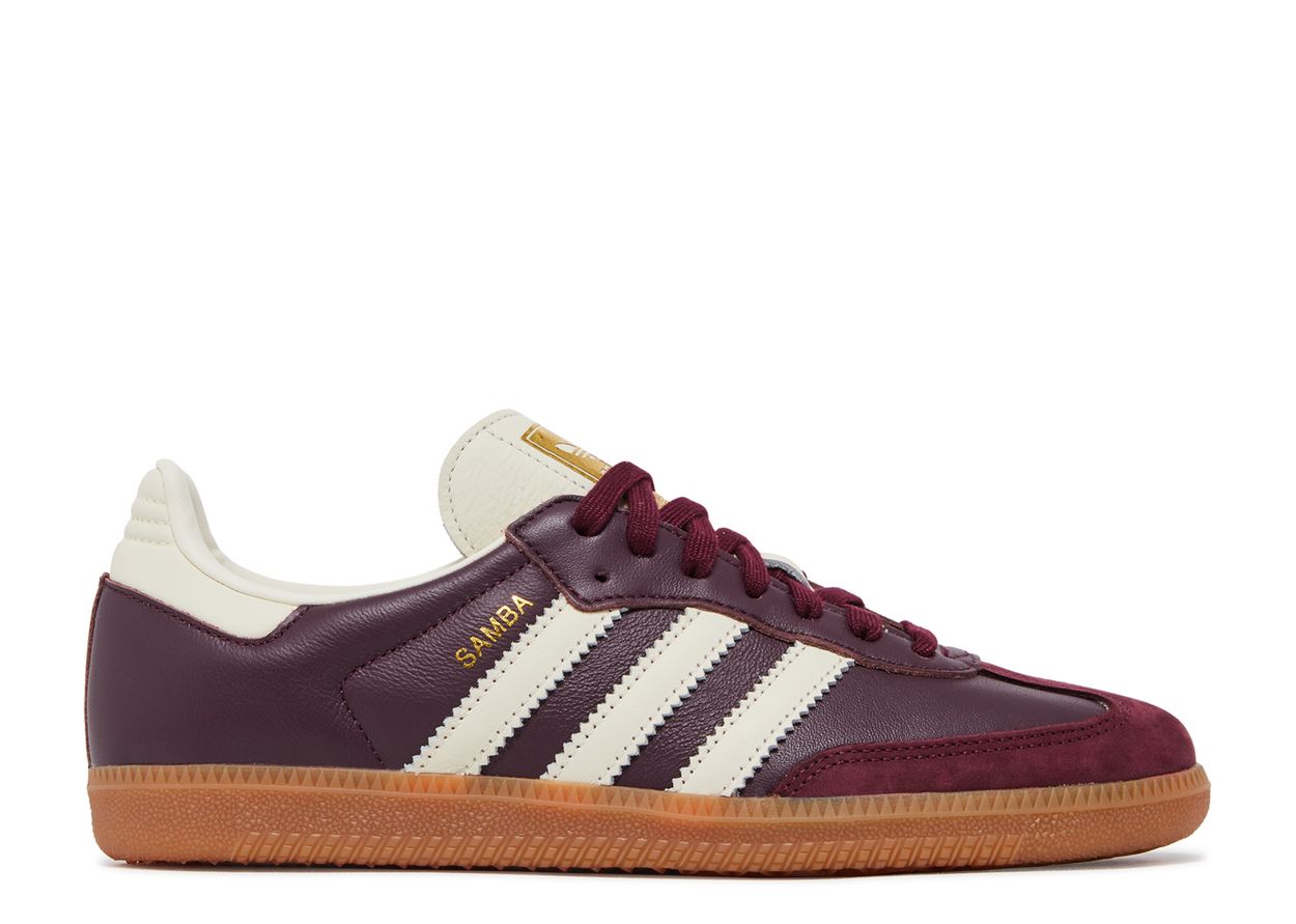 Wmns Samba OG 'Maroon' - Adidas - ID0477 - maroon/cream white/gold ...