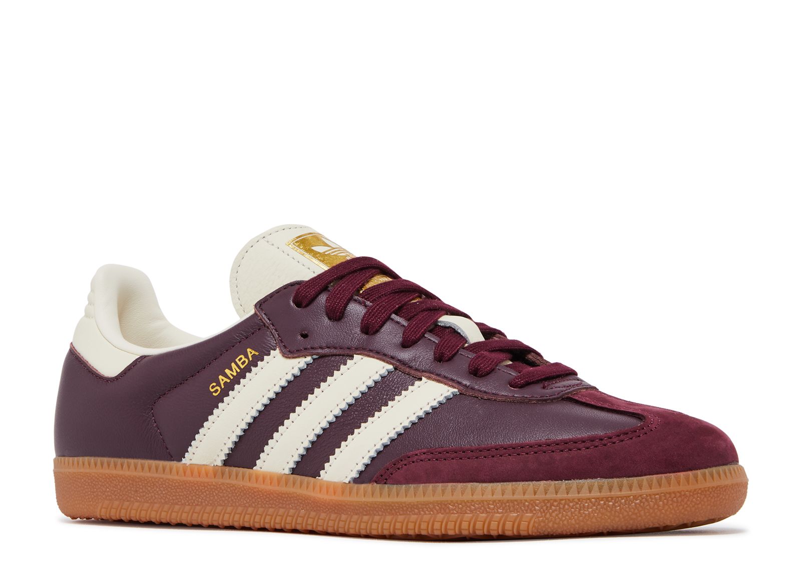 Wmns Samba OG 'Maroon' - Adidas - ID0477 - maroon/cream white/gold ...