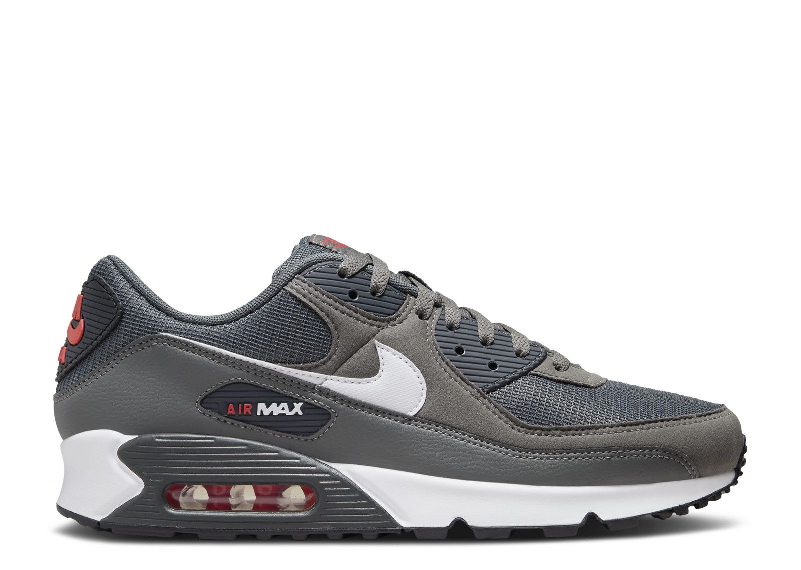 Air Max 90 'Iron Grey University Red' - Nike - DR0145 003 - iron grey ...