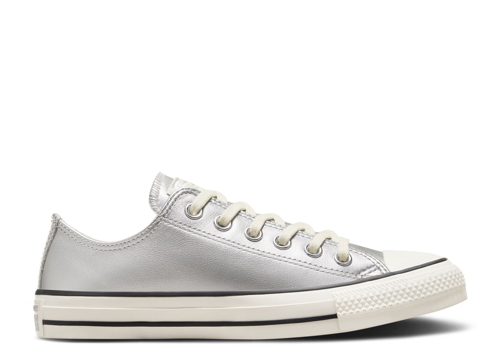 Wmns Chuck Taylor All Star Low 'Metallic Leather Silver' - Converse ...