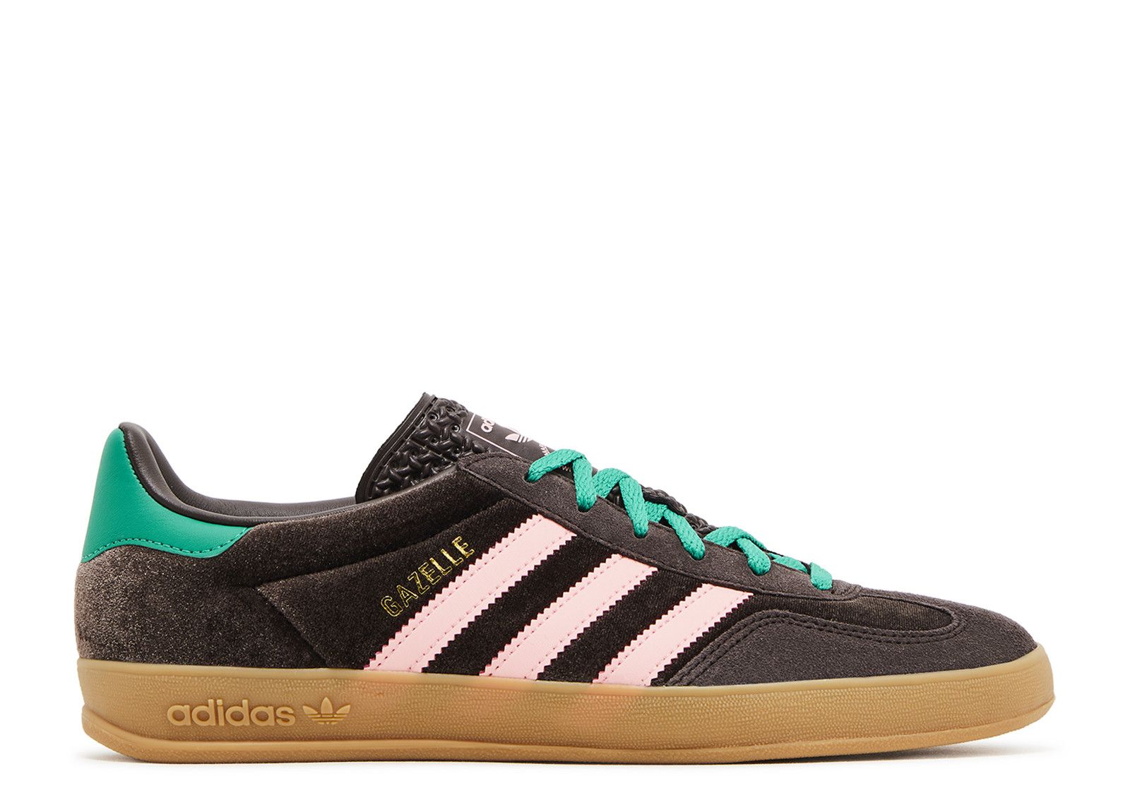 Wmns Gazelle Indoor 'Dark Brown Pink Green Velvet' - Adidas - JI2714 ...